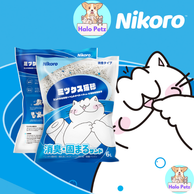 [Local SG Seller] Nikoro 6L Cat Litter Tofu Mixed Sand Deodorant Dust-Free Flush Toilet(Milk ...