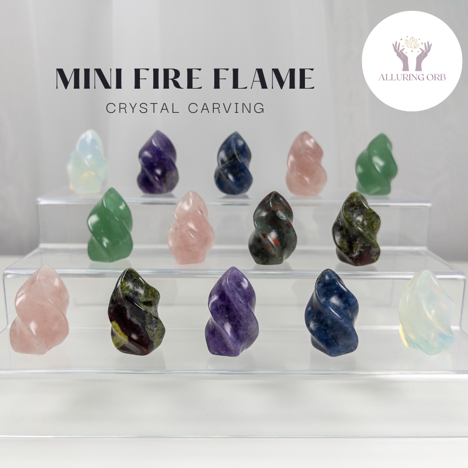 🔮🇸🇬 Mini Fire Flame | Crystal Carvings | Natural Crystals | Crystal ...