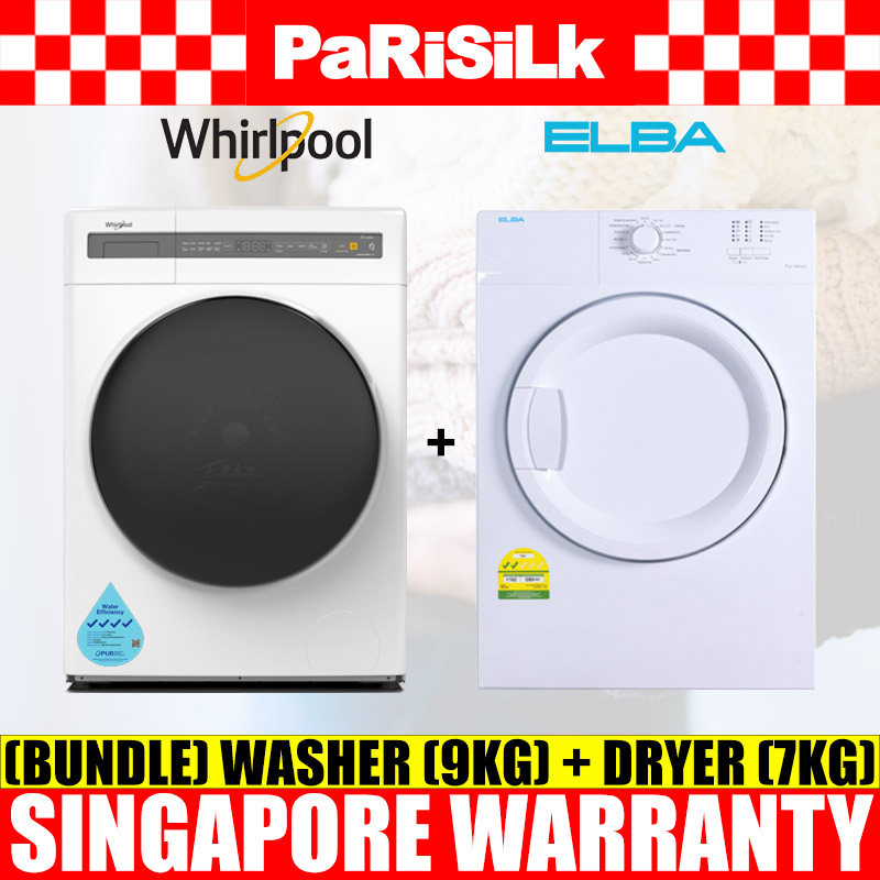 (Bundle) Whirlpool FWEB9002GW Front Load Washing Machine (9kg) + Elba ...