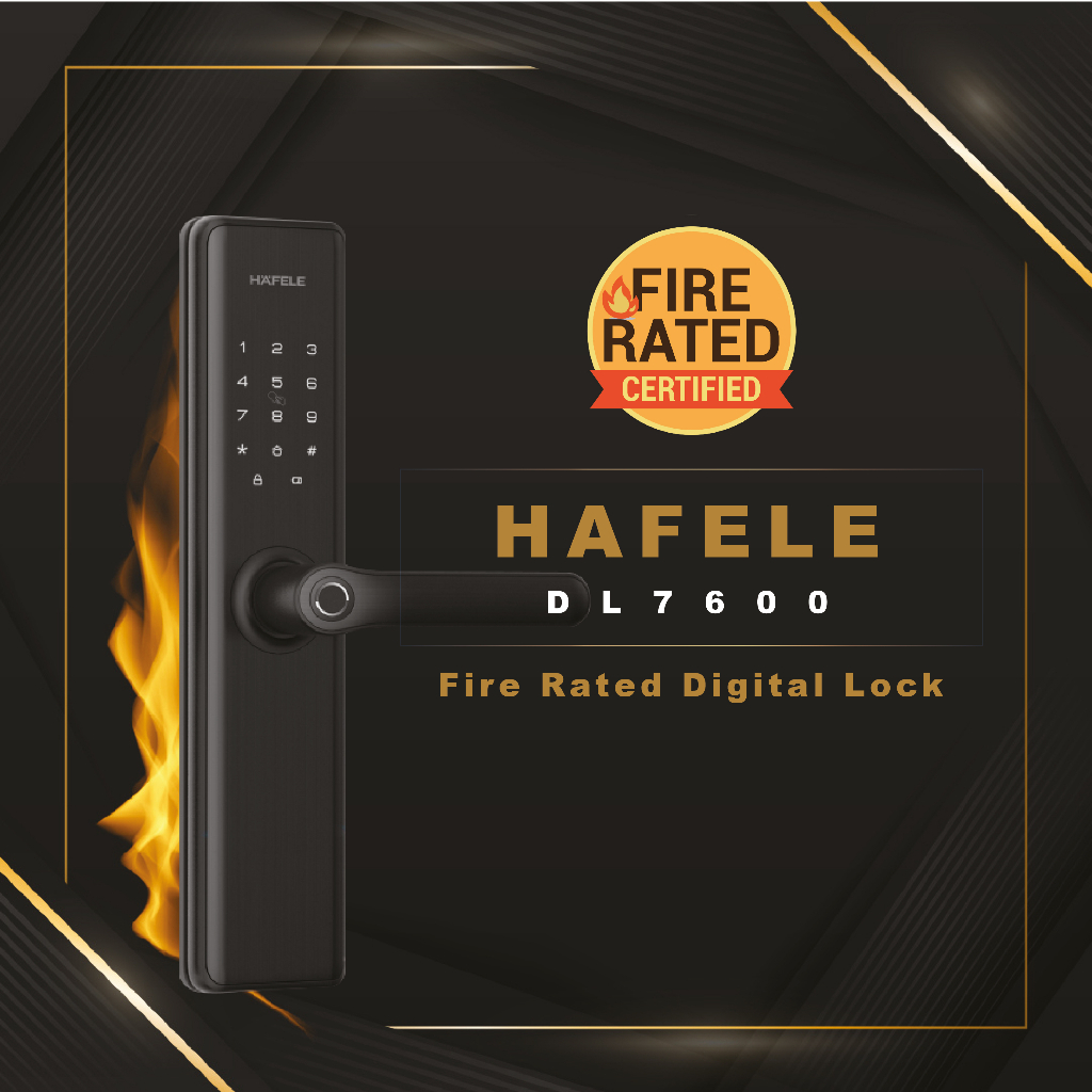Fire-Rated Hafele DL7600 Digital Door Lock | Fire Resistant up to 30 ...