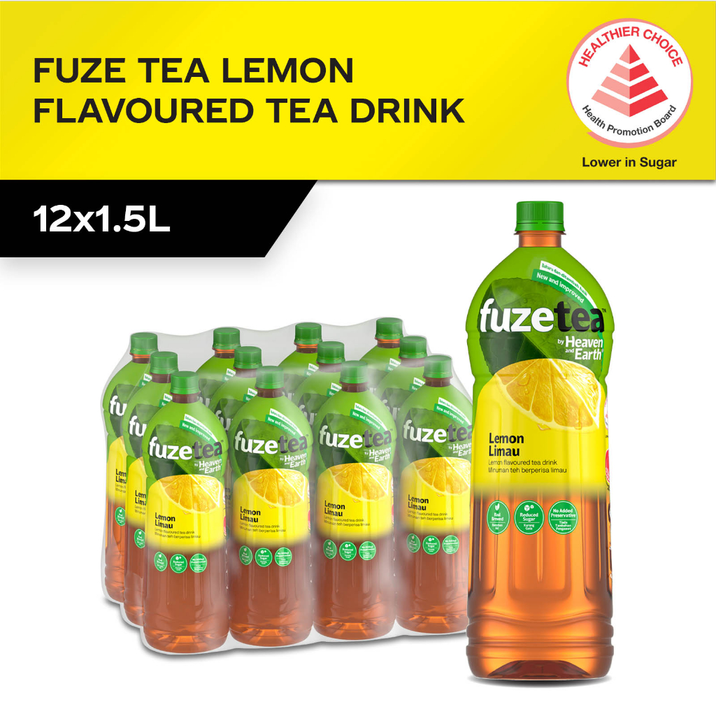 Heaven and Earth Fuze Tea Lemon Flavoured Tea Drink (12x1.5L) | Shopee ...