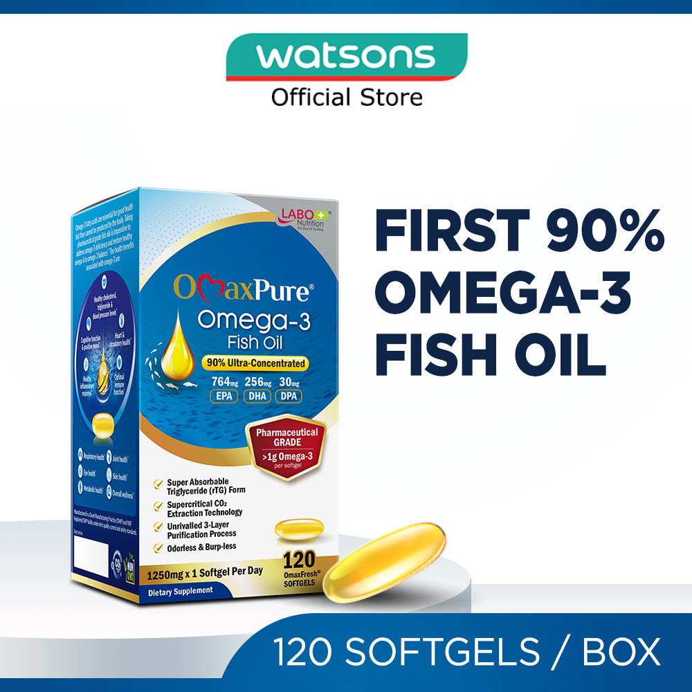 LABO NUTRITION OmaxPure Omega 3 Fish Oil Dietary Supplement 120s ...