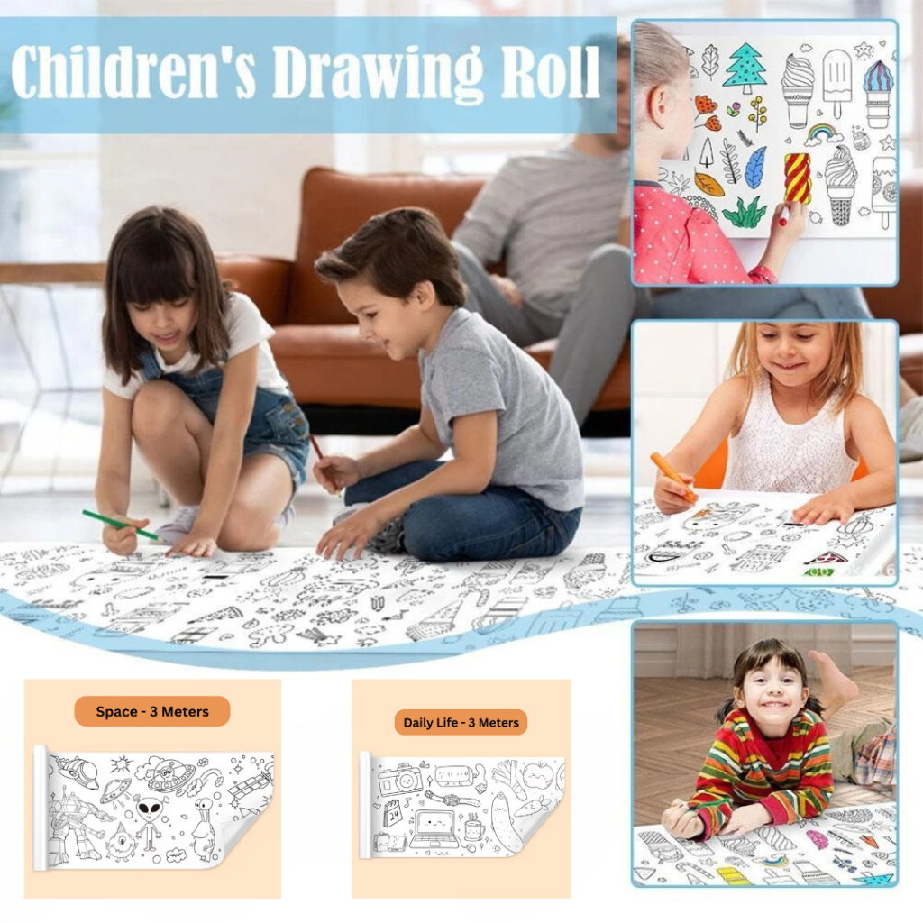 30 * 300cm Children's Drawing Roll Cartoon Painting Paper Kindergarten ...