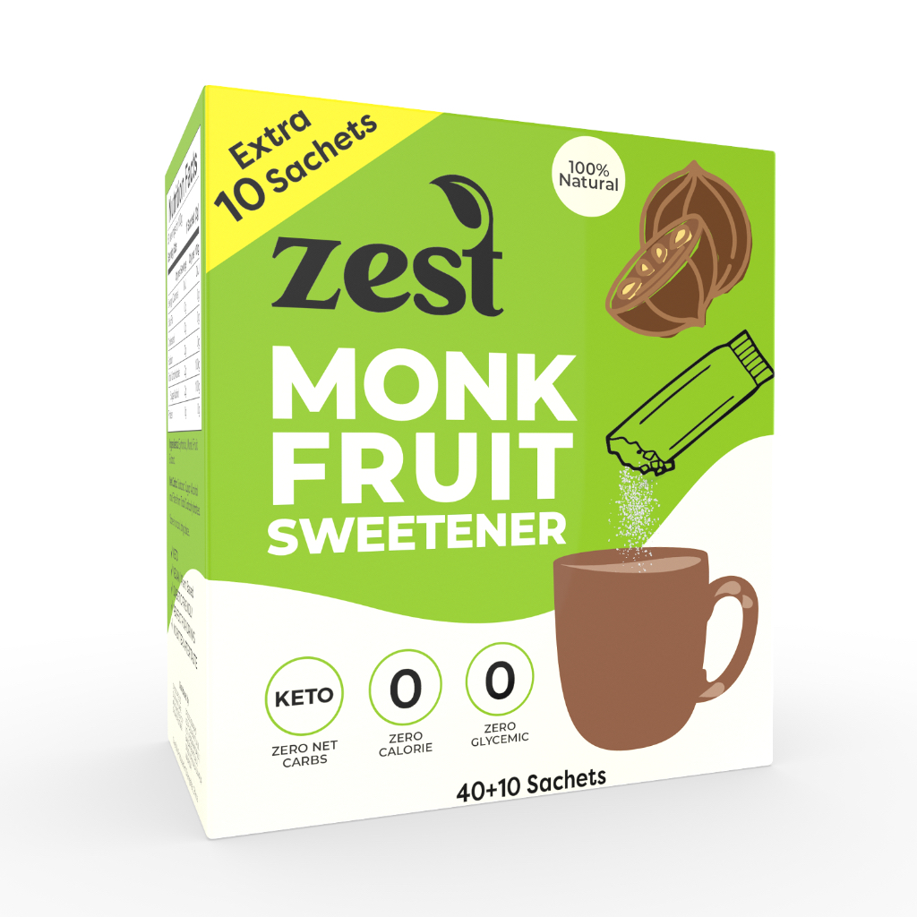 Zest Monk Fruit Sachets - 100% natural Luo Han Huo sweetener | Shopee ...