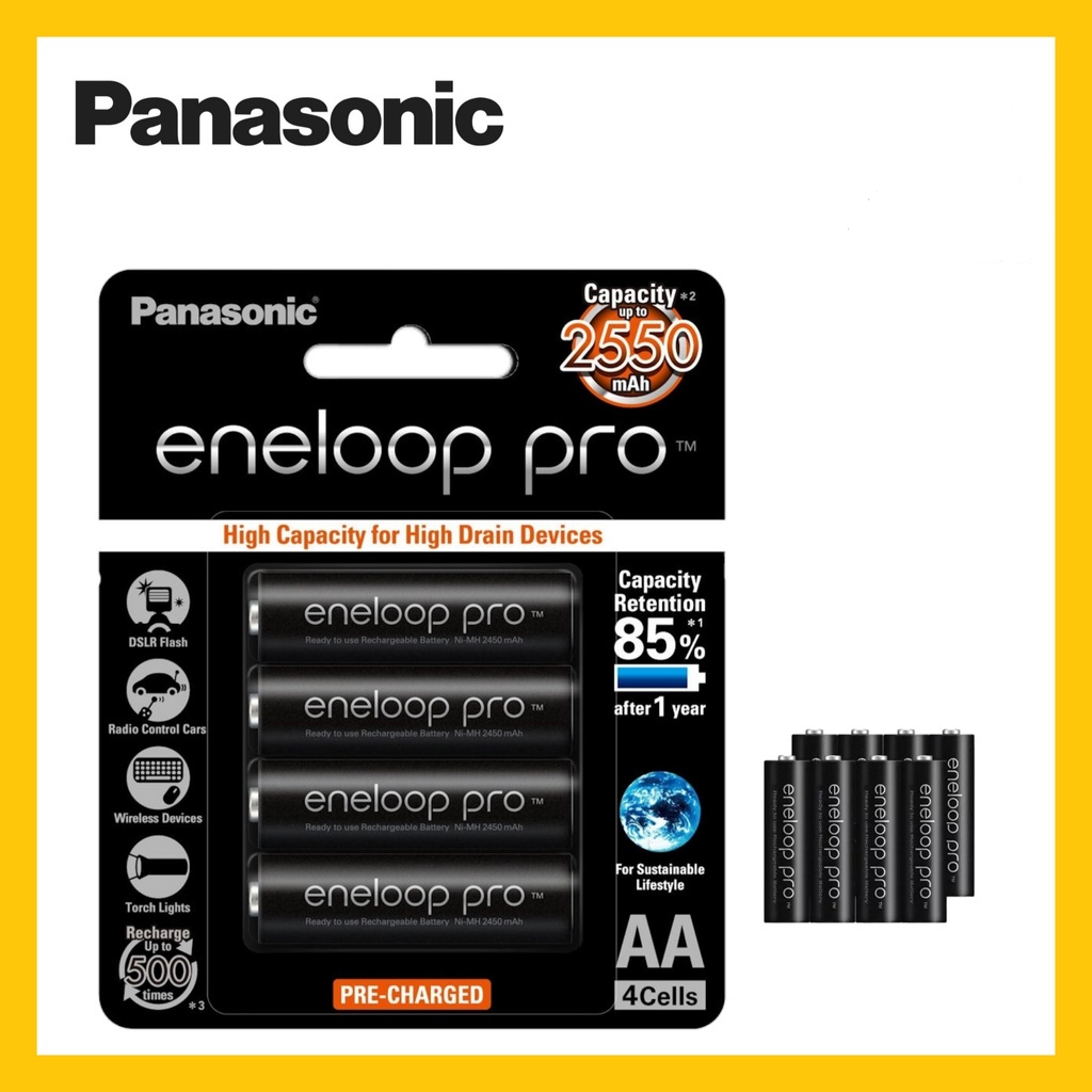 Panasonic Eneloop Pro Aa Rechargeable Battery 2550mah 4s Shopee