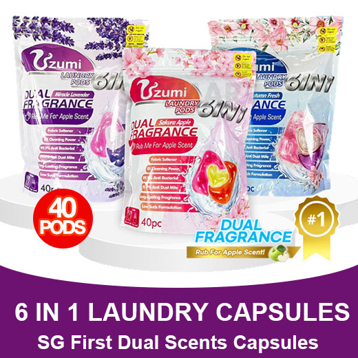 Tik Toks Bestseller 6 In 1 Laundry Capsules Sg First Dual Scents Capsules 40 Pods Sakura