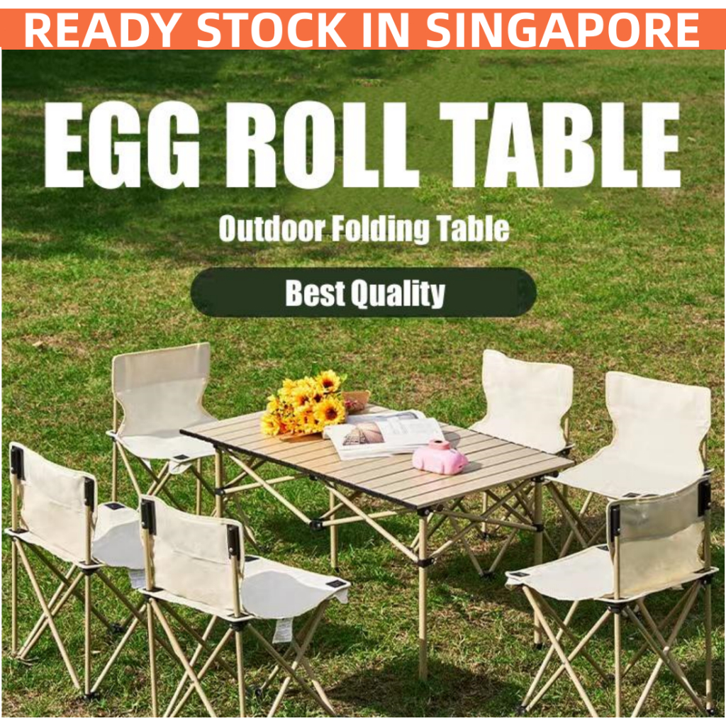 SG STOCK Egg Roll Foldable Table Outdoor Folding Table Portable Table ...