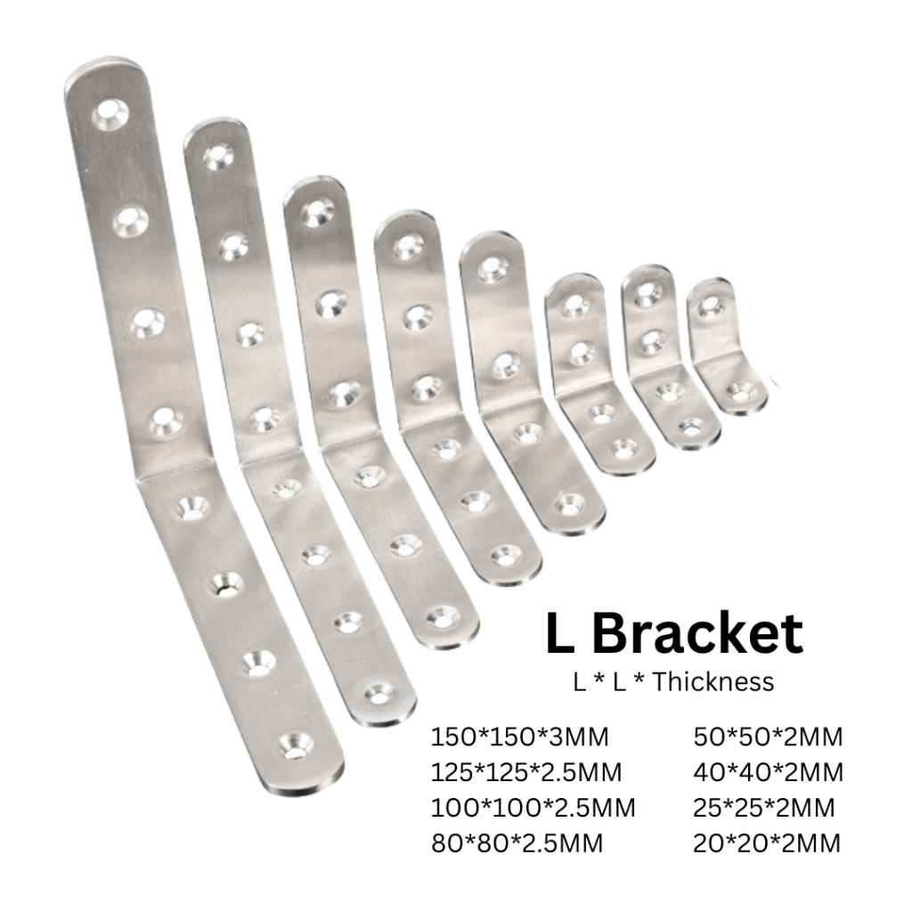 [SG STOCK] 4PCS L-BRACKET Stainless Steel Shelves Angle Bracket 150mm ...