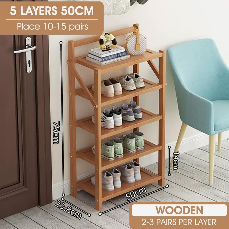 HXR Installation Foldable Shoe Rack Multi Layer Outdoor Bamboo Wooden ...