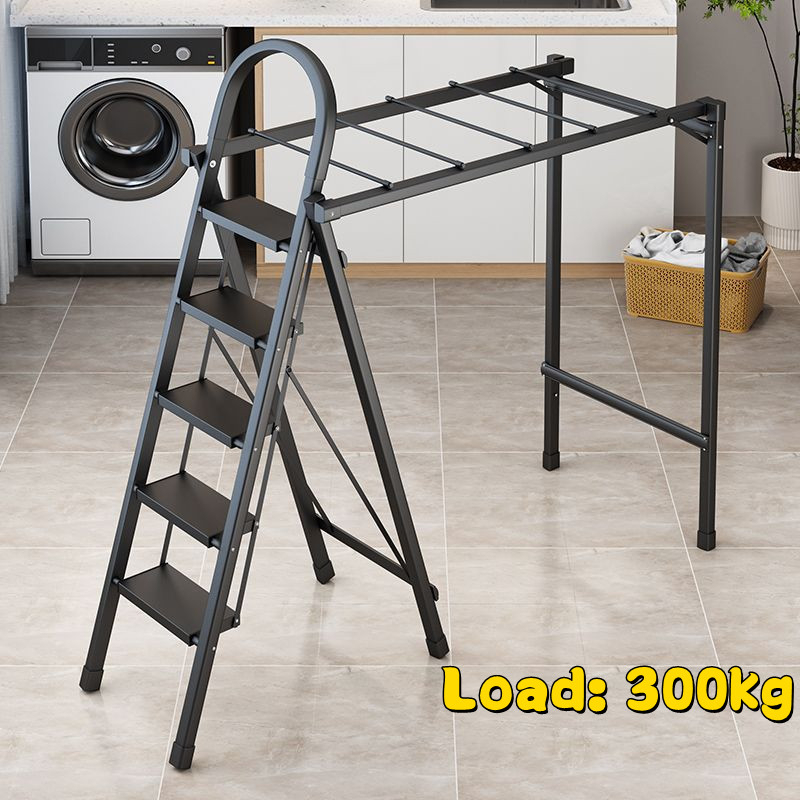 [SG SELLER LOCAL STOCK] Multi-function Step Ladder With Colthes Hanger ...