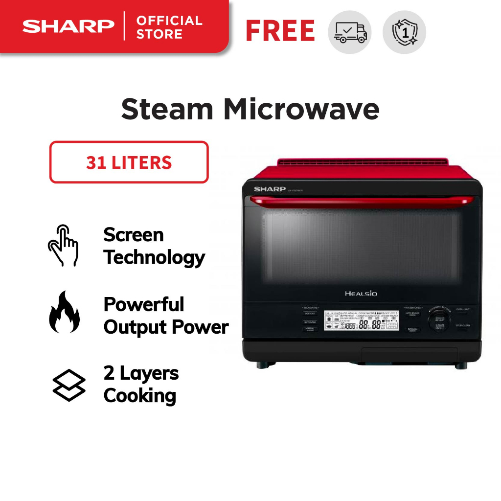 SHARP 31L Healsio Water Steam Oven | AX-1700VM(R) l Healthy Meal l 1 ...