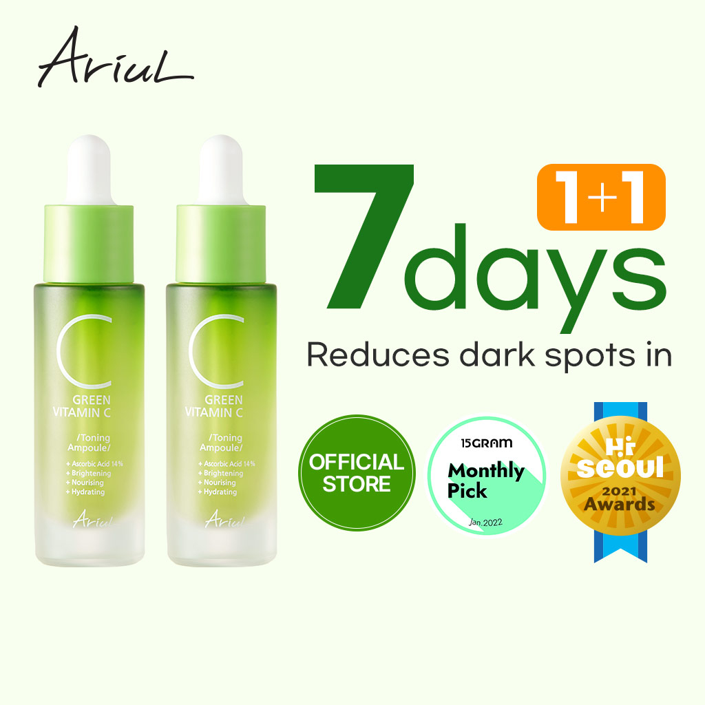 [Ariul Official][1+1 EVENT] Green Vitamin C Toning Ampoule 15ml, Pure ...