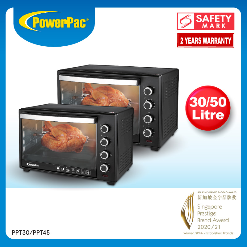 PowerPac Electric Oven 25L, 30L, 50L with baking tray & wire mesh ...