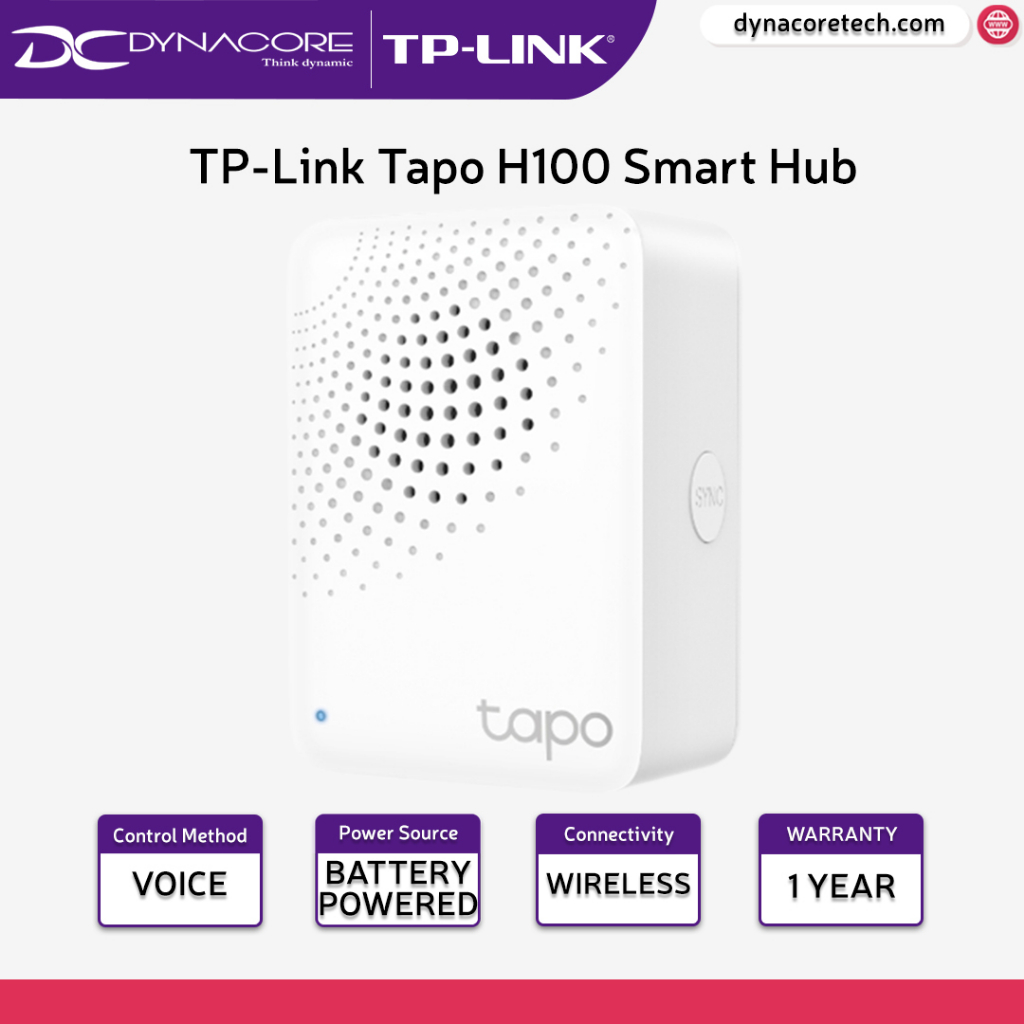 DYNACORE - TP-Link Tapo H100 Smart Hub with Chime Work with Tapo Smart ...