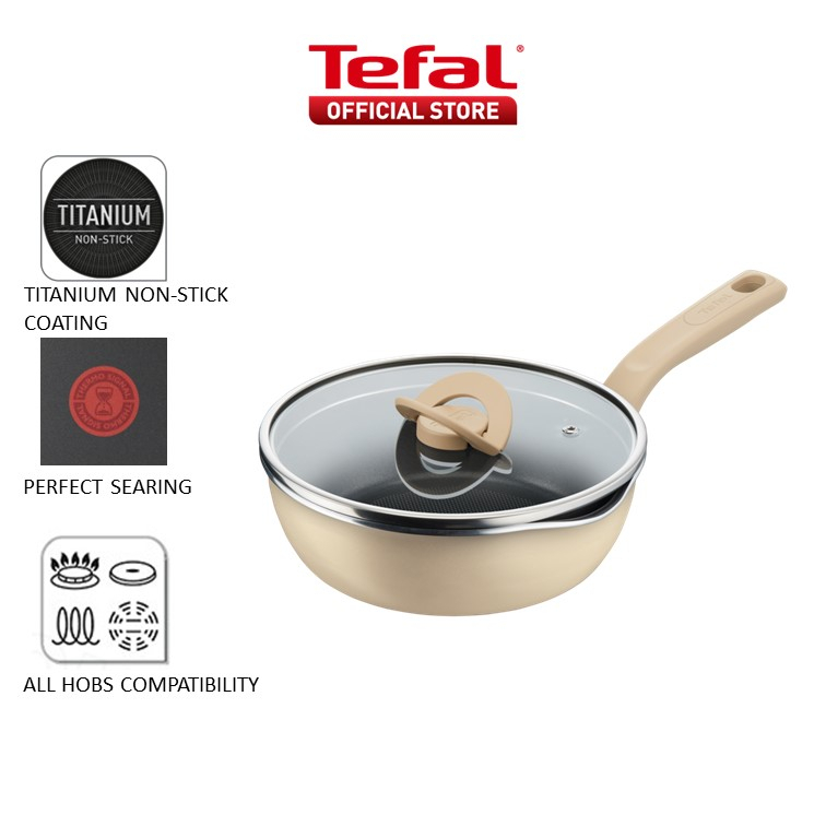 Tefal One Pick Pot Pan 22cm Wok Pan w/glass lid G16725 G16625 G16525 ...
