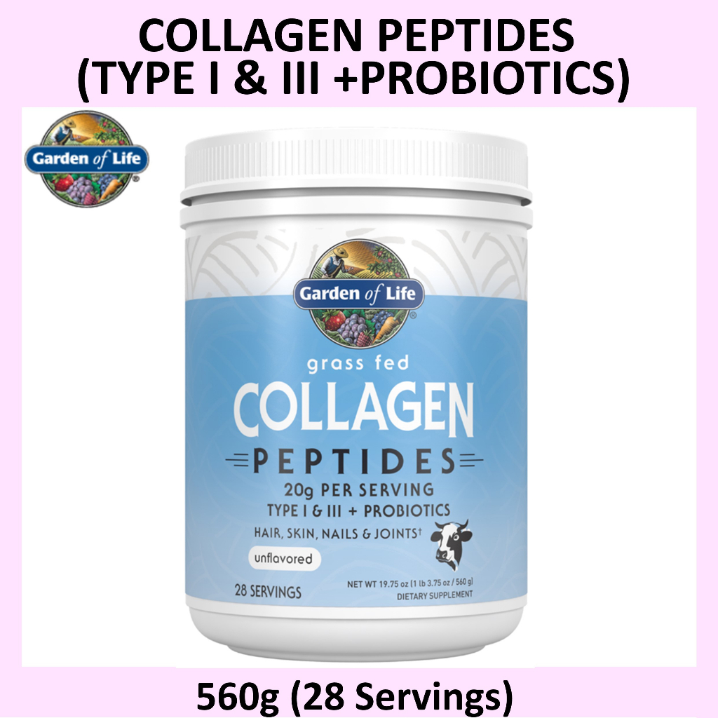 Garden of Life Collagen Peptides +Probiotics, unflavored, Type I & III ...