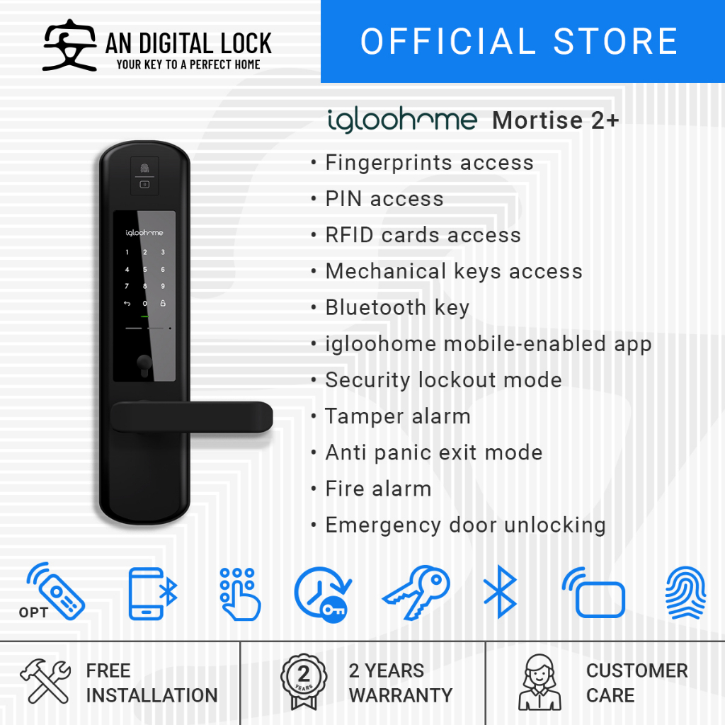 Igloohome Mortise 2+ Digital Door Lock | AN Digital Lock | Shopee Singapore