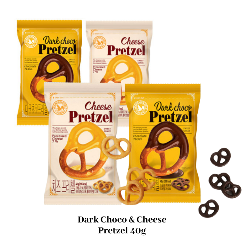 Dark Choco & Cheese Pretzel 40g 10bags from Korea Choco Snacks Cheese ...