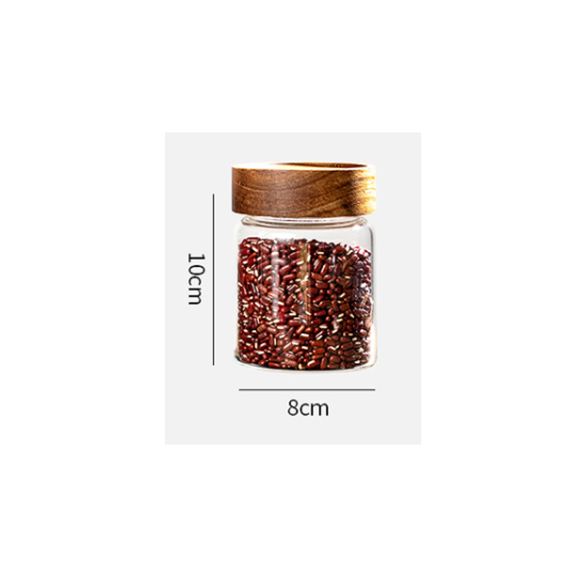 {SG Seller} Airtight Glass Container with Acacia Screw Lid | Glass Jar ...