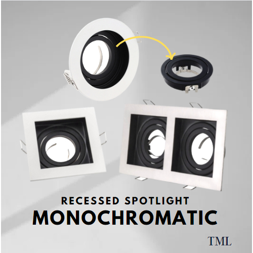 Premium Monochromatic LED Recessed Spotlight GU10 Casing Holder Eyeball ...