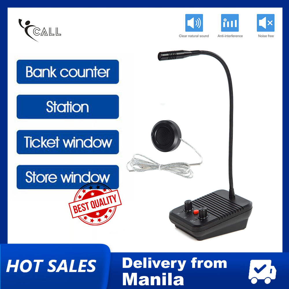 【Local Warehouse】Window Intercom Speaker Dual Way Window Mic and ...