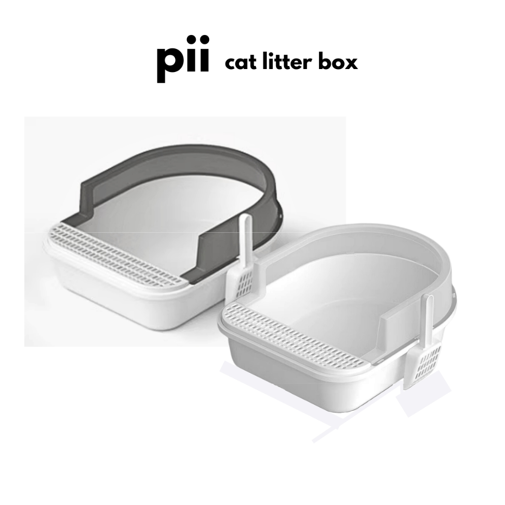 Pii Open Top Cat Litter Box - Clip-On Design ( Free Litter Scoop ...