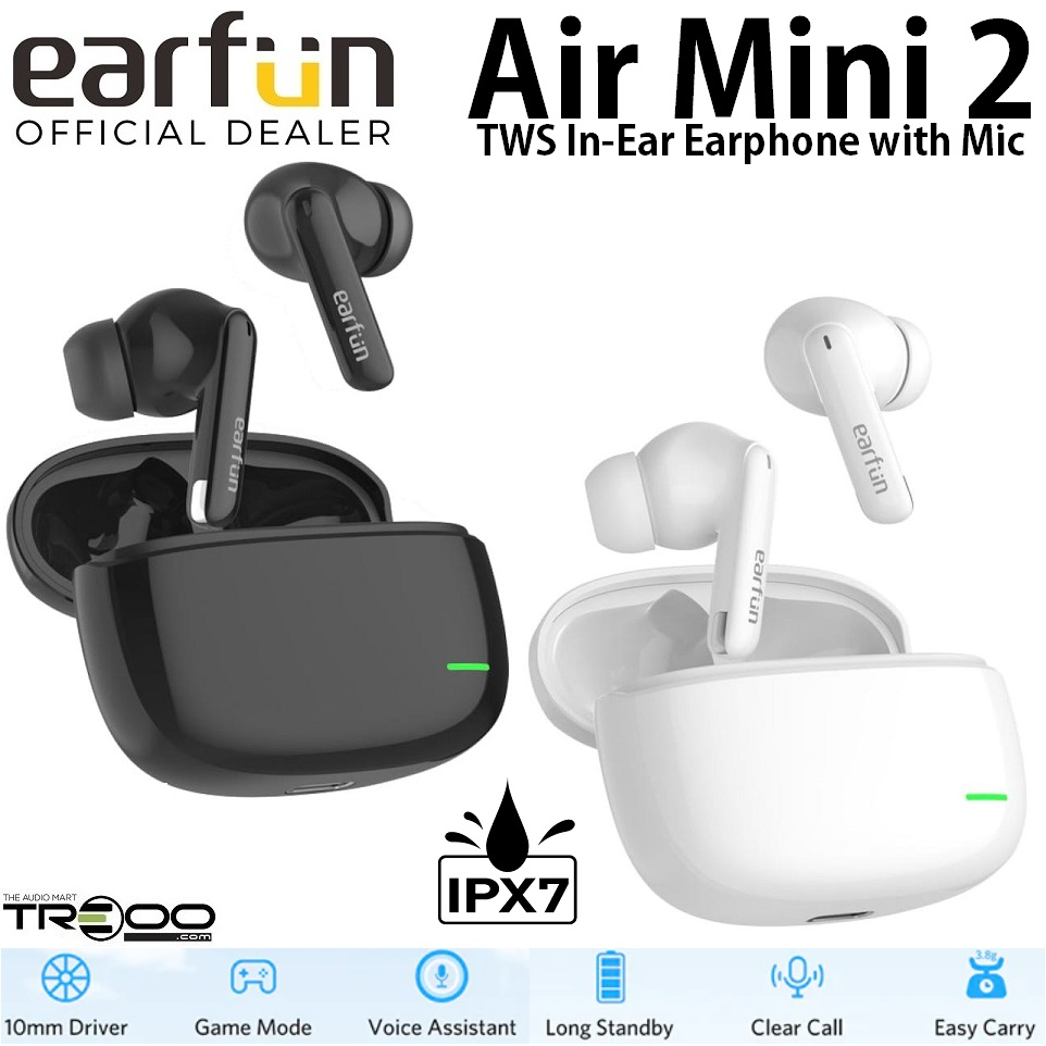 EarFun Air Mini 2 Waterproof True Wireless Bluetooth In-Ear Earphone ...