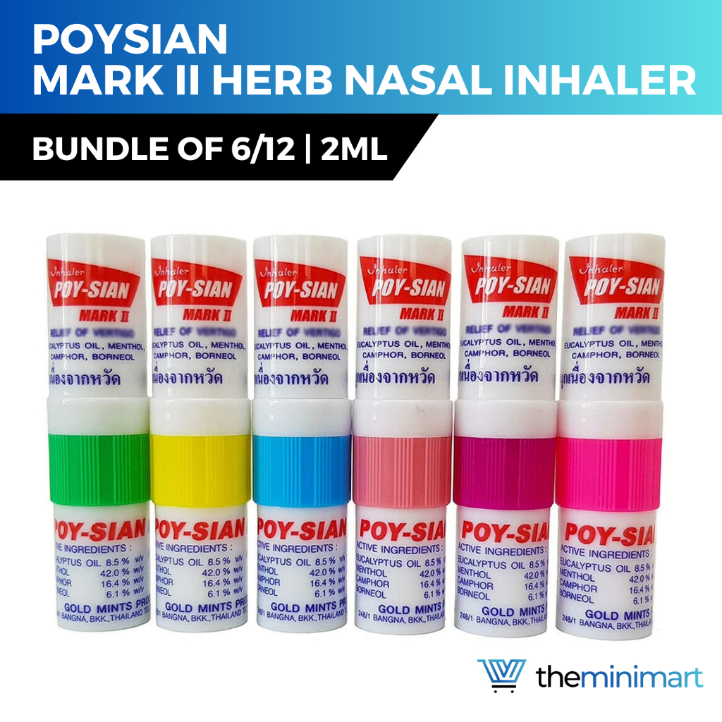 [Bundle of 12] POY-SIAN Thailand Herb Nasal Inhaler 2ml | Shopee Singapore