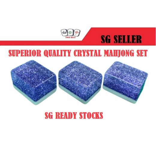 Superior Quality Light Blue Crystal Mahjong Set /A1 Size 37mm / A2 Size ...