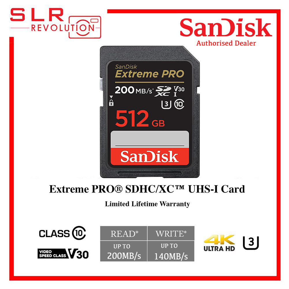 SanDisk Extreme PRO 512GB SDXC UHS-I U3 V30 (Up to 200MB/s READ) SD Memory Card | Shopee Singapore