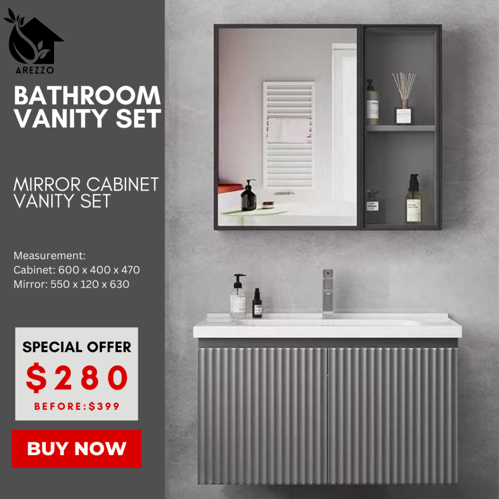 SG Stocks 60CM. Bathroom Basin Vanity Set. Bathroom Cabinet / PVC ...