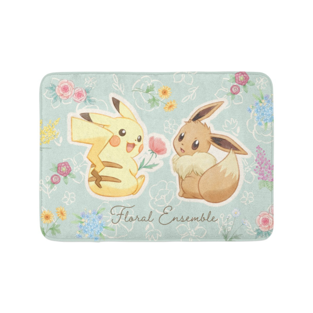 Pokemon Memory Foam Bath Mat, Pikachu, Eevee, Rowlet, Popplio, Litten ...