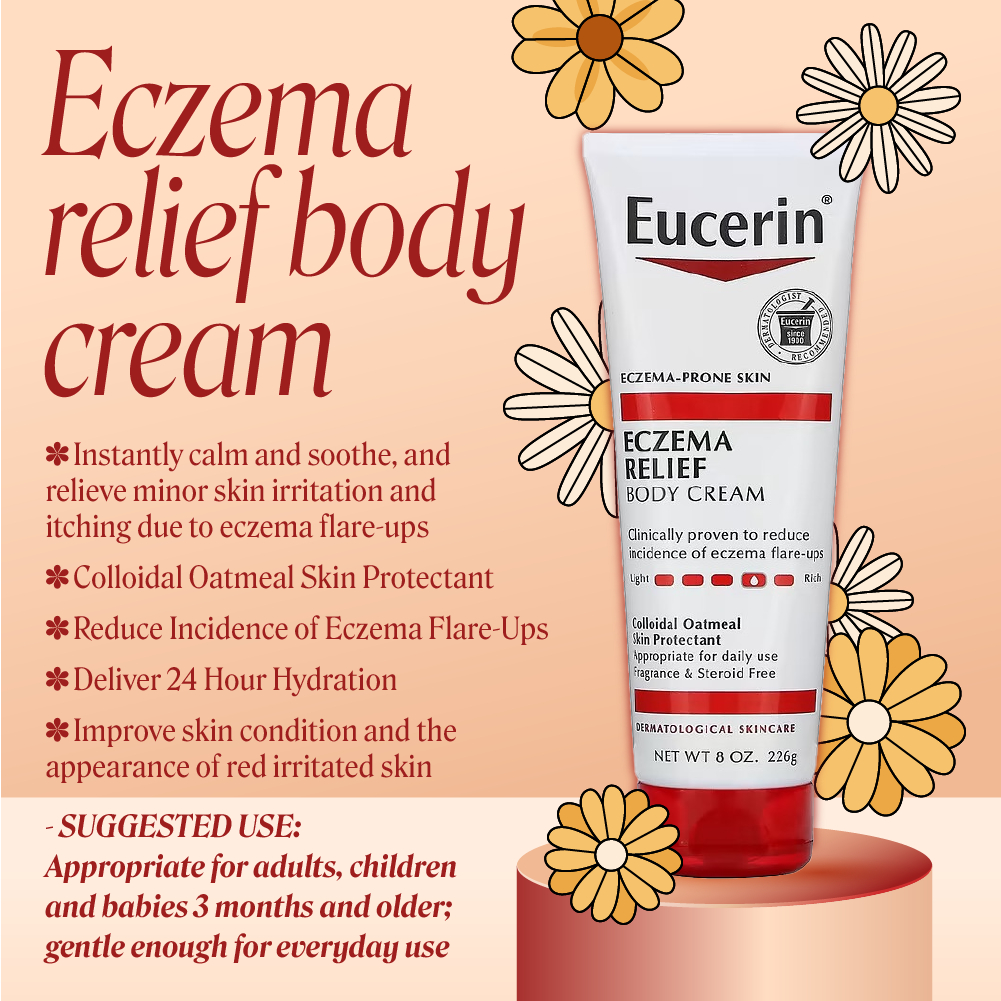 Eucerin, Eczema Relief Cream, Full Body Cream, Flare Up Treatment ...