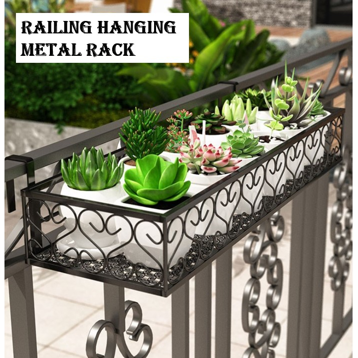 Railing Hanging Metal Rack For Homes Indoor Outdoor Plant Rack Hanging ...