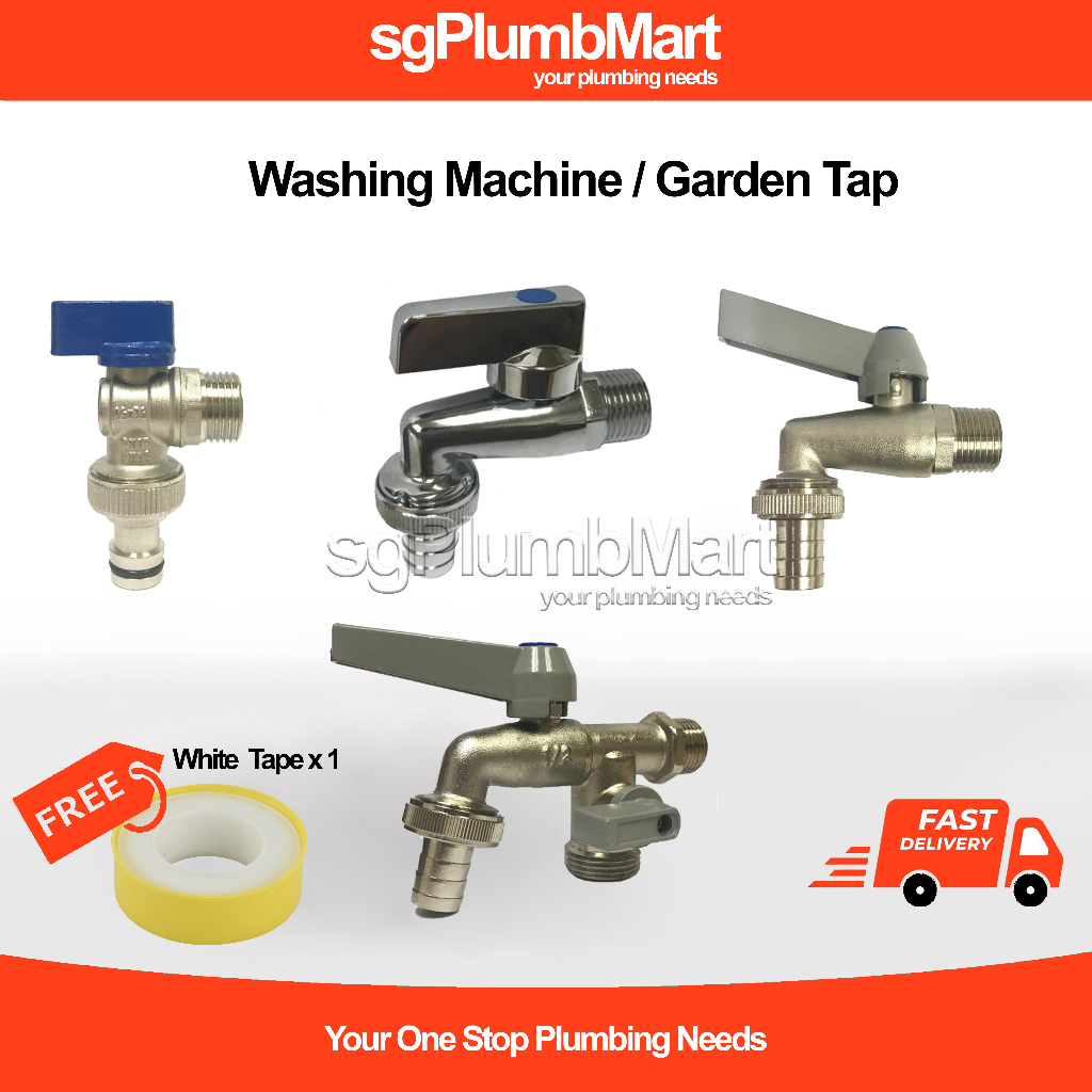 sgPlumbMart Washing Machine Tap Bib Tap Wall Mounted Tap Two Way Tap ...