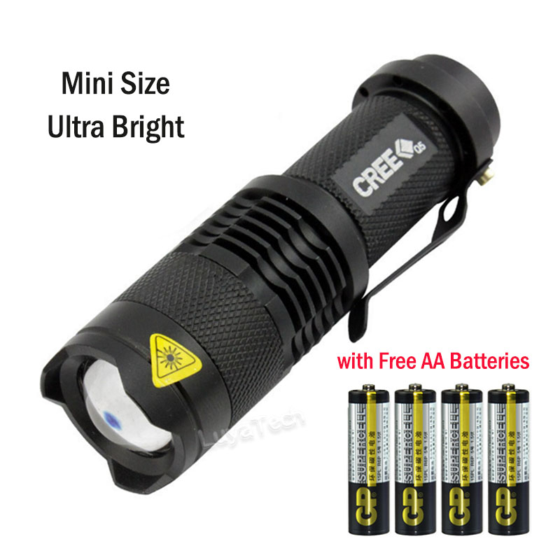 Mini Torchlight with GP AA Battery 4 Pcs Ultra Bright Mini LED 3 Mode ...