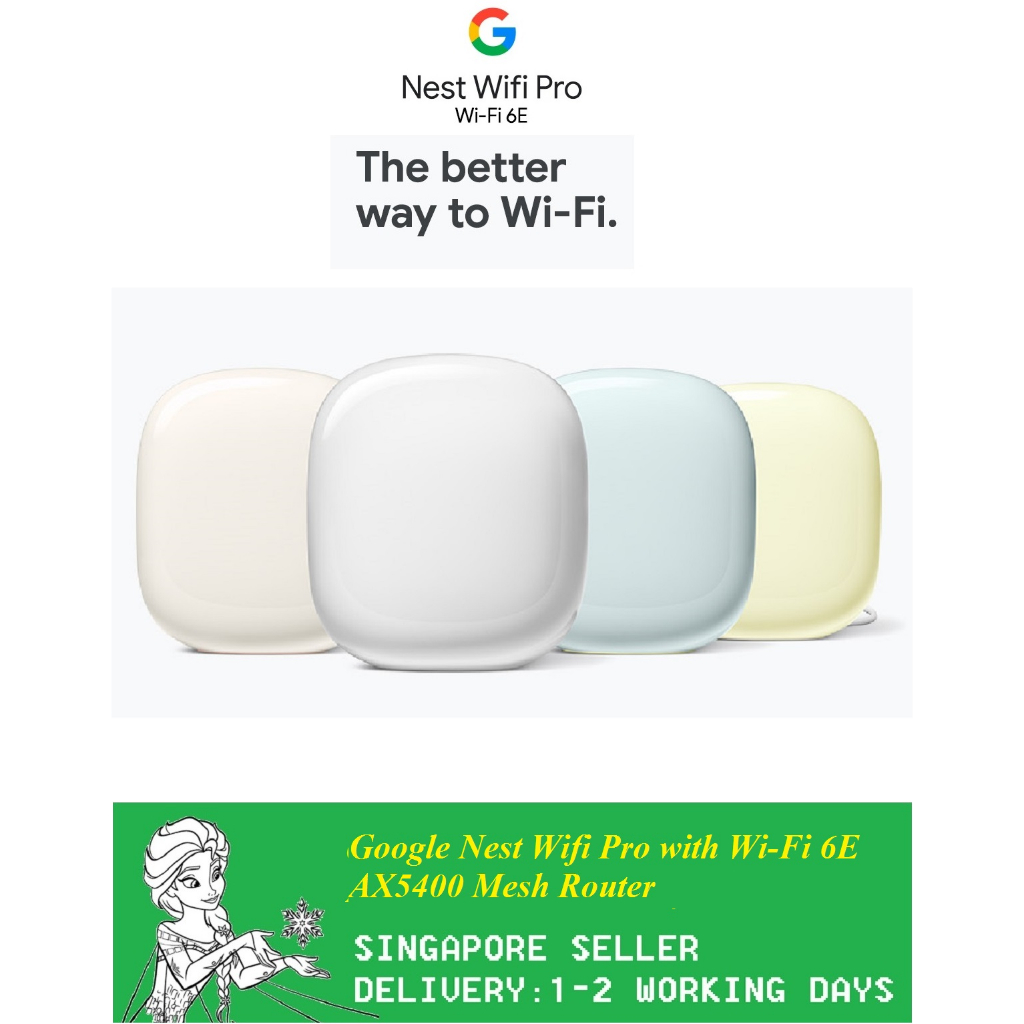 Google Nest Wifi Pro with Wi-Fi 6E AX5400 Mesh Router | Shopee Singapore
