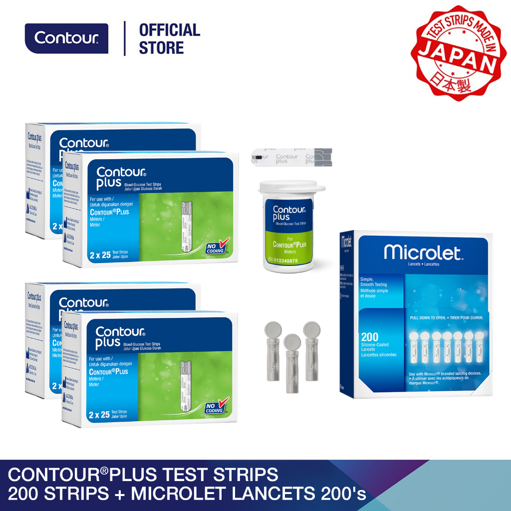 CONTOUR®PLUS Test Strips 200's + MICROLET® LANCETS 200's | Shopee Singapore