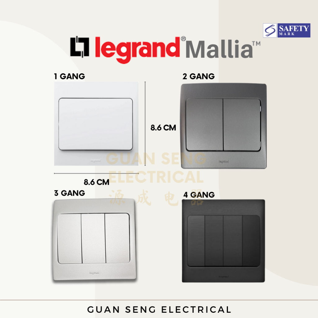 [SG Seller] Legrand Mallia Switch Socket White Light Silver Dark Silver ...