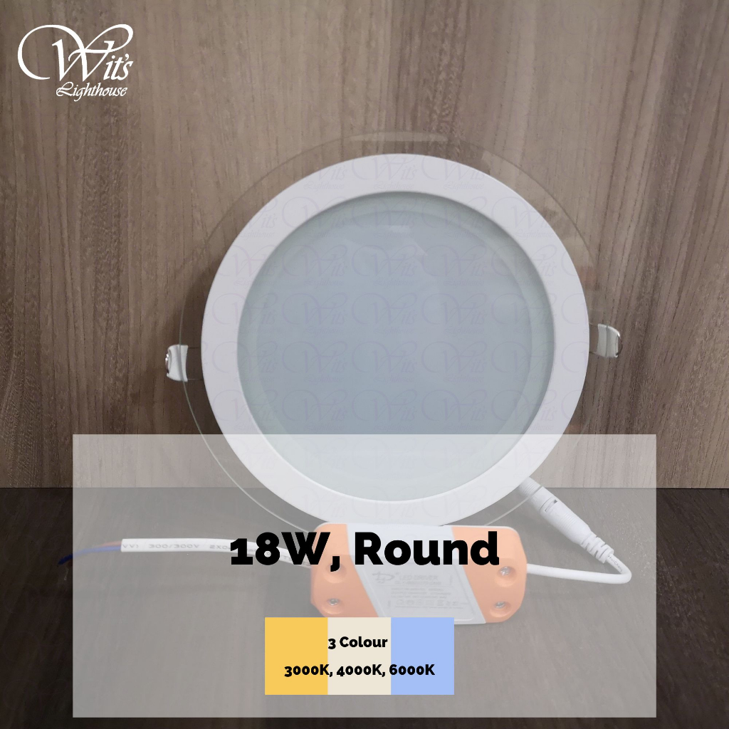 LED Glass Downlight Round Downlight Square Downlight Panel Light, 1 ...