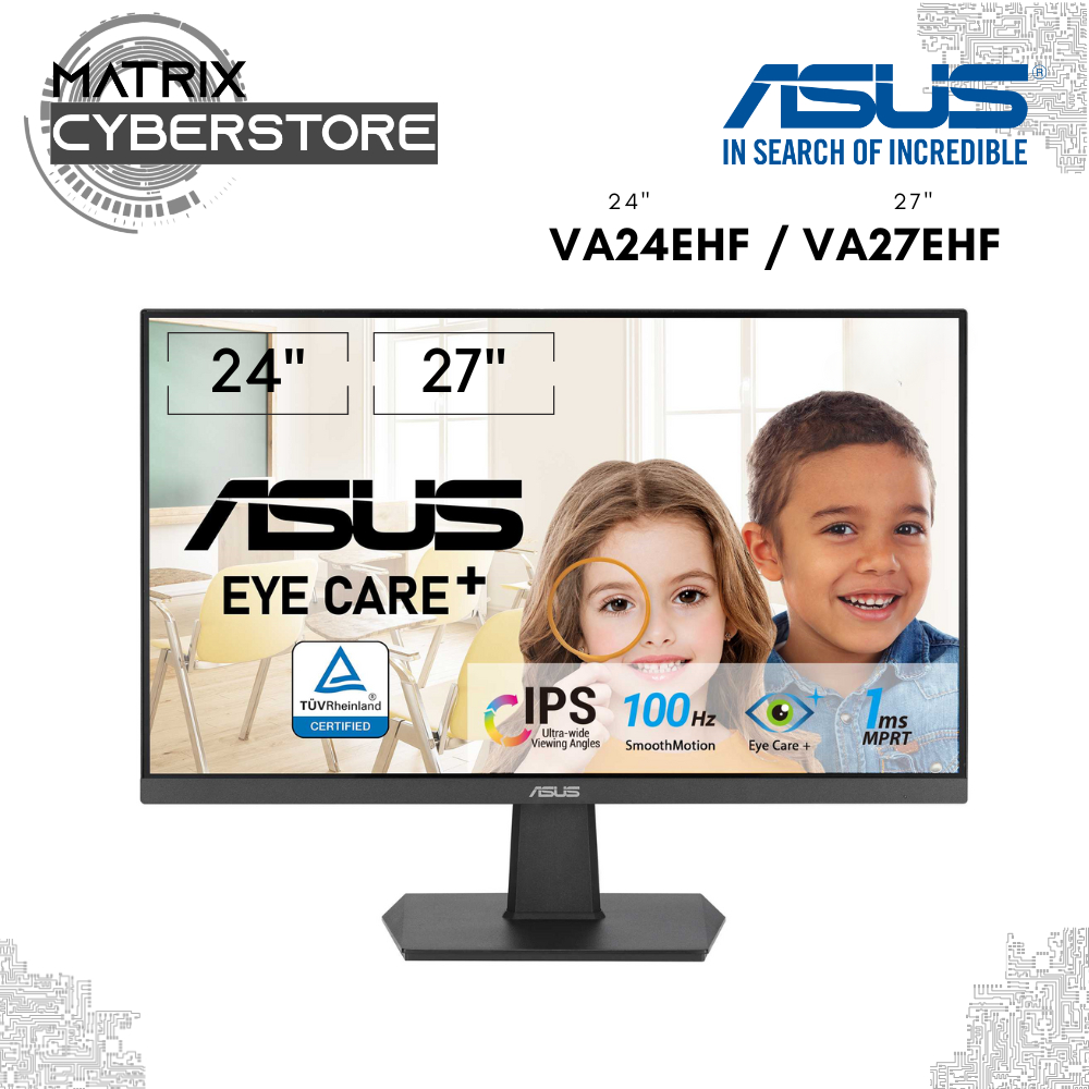 ASUS VA24EHF VA27EHF Eye Care Gaming Monitor - 24"/ 27", IPS, Full HD ...