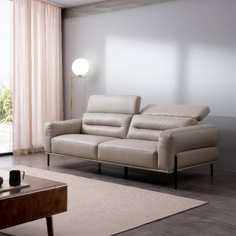 Cozylant Carla Leather Sofa / 3 Seater Sofa / L Shape Sofa / 1 Seater / Top Grain Half Leather ...