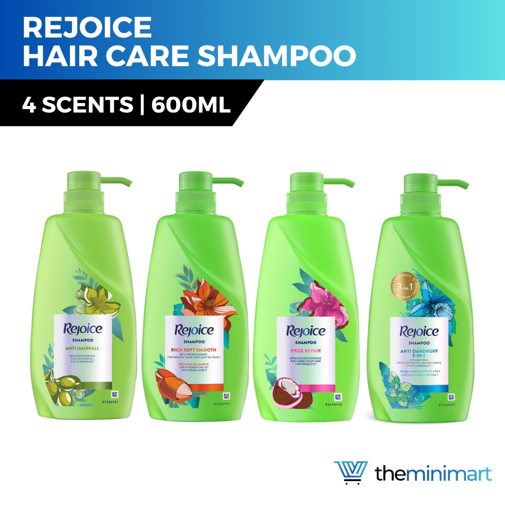 Rejoice Hair Care Shampoo 600ml - Anti-Dandruff/Rich Soft Smooth/Frizz Repair/Anti-Hair Fall ...