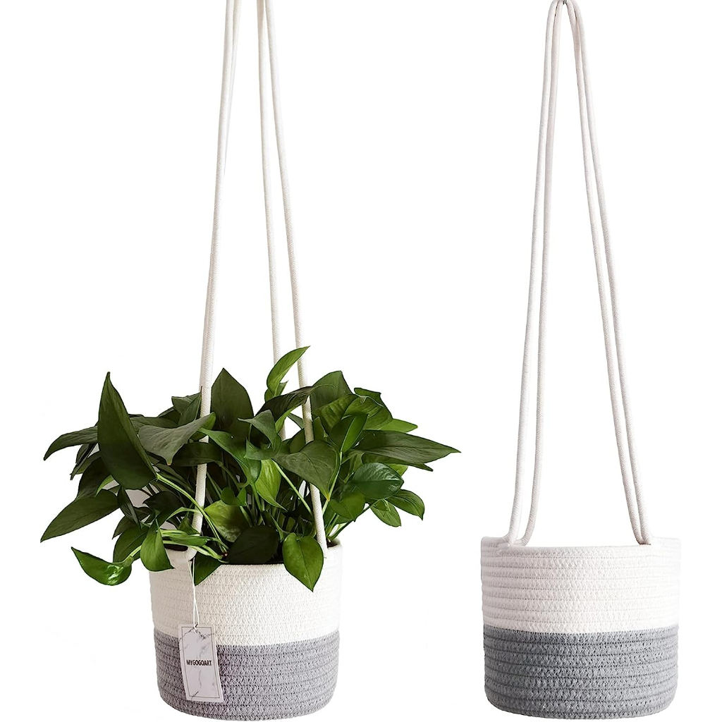 Hanging cotton rope planter baskets Avase209 | Shopee Singapore