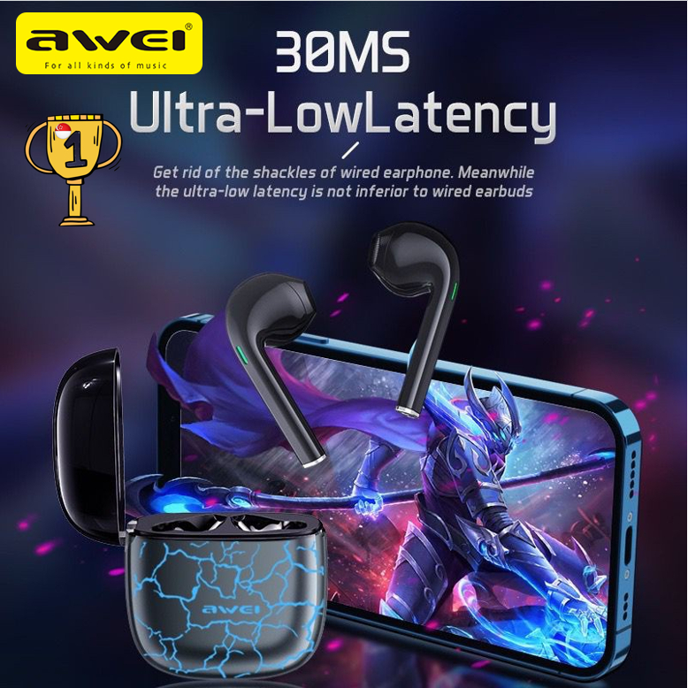 Awei T28 Pro Bluetooth Earphone TWS 5.0 True Wireless Stereo With Clear ...