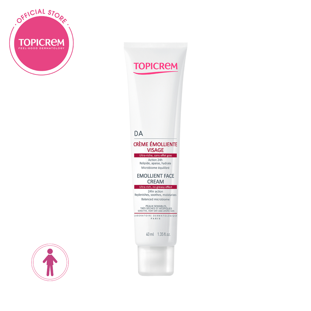 Topicrem DA Emollient Face Cream 40ml Atopic Skin, Hypersensitivity ...