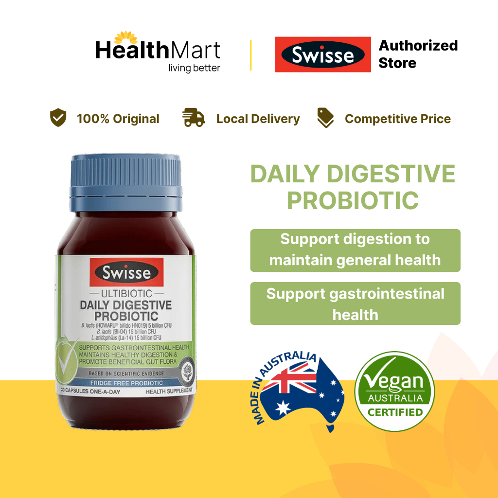 [SG] Swisse Ultibiotic Daily Digestive Probiotic 30 Caps (Vegan ...