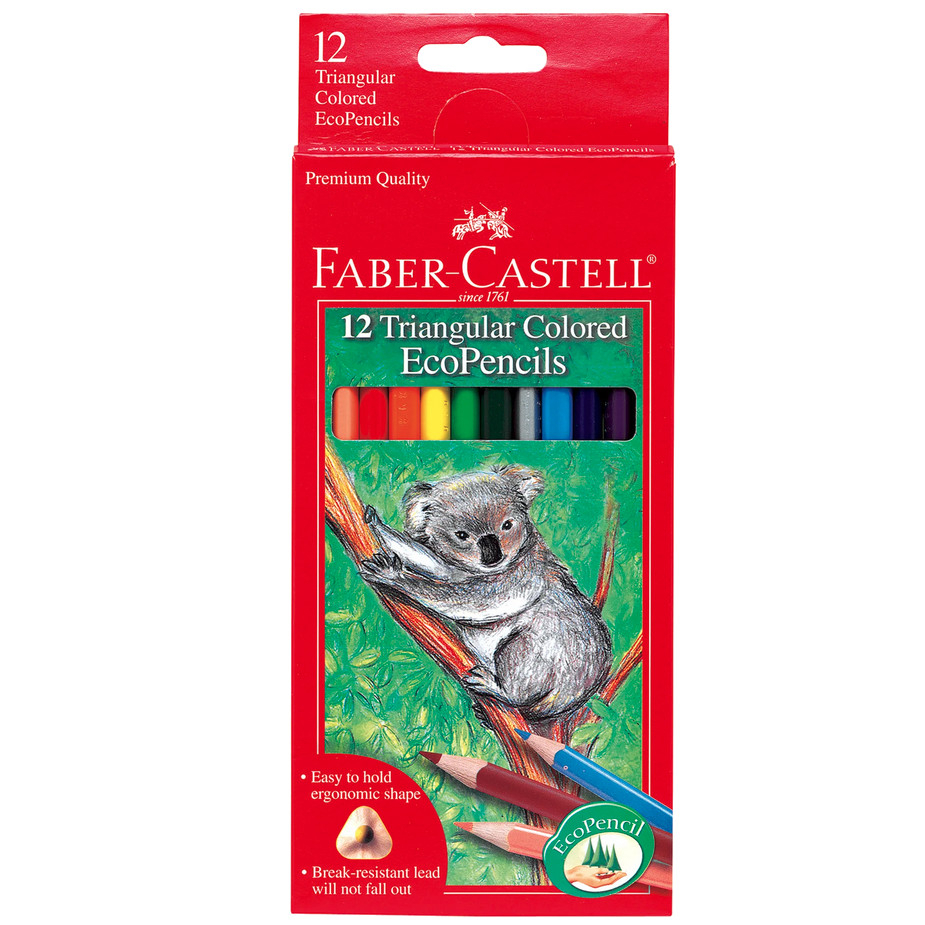 Faber Castell Triangular Coloured EcoPencils - 12 colours - Colour ...