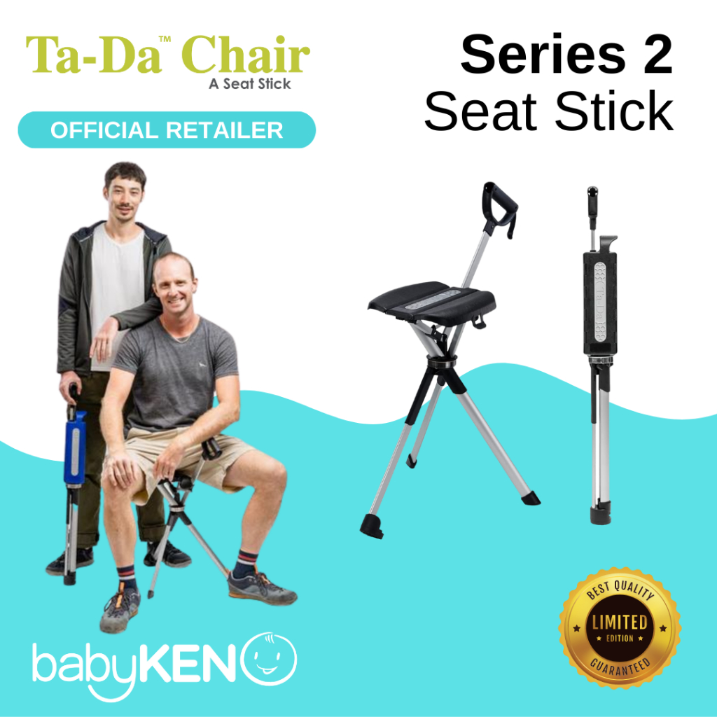 Ta-Da Chair [Walking Stick to Seat] A walking stick for support ...