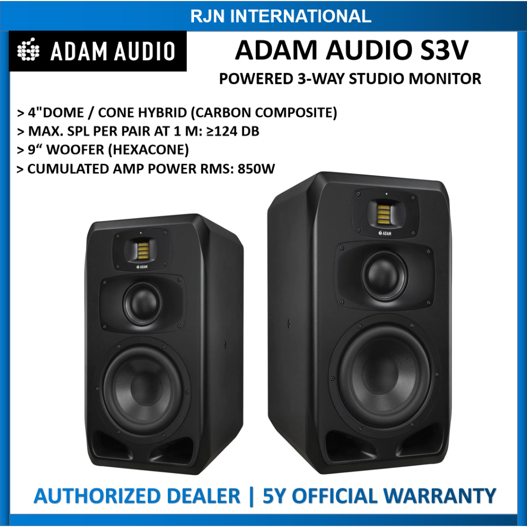 Adam audio S3V Near/Midfield Monitor, 3-way system, 9" woofer with ...